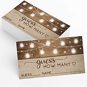 Printed Party Bridal Shower Game Set – 5 Fun Games and Activities for 50 Guests, Includes Bingo, Trivia, Guess How Many, and Advice Cards, Rustic Country Wedding Shower Games