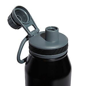 adidas Unisex 1 Liter (32 oz) Metal Water Bottle, Black/Pulse Mint Green/Blue Fusion, One Size