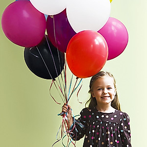 LovesTown 60PCS Black Red Balloons, 12 Inches Metallic Confetti Latex Balloons Arch Kit with Ribbon for Birthday Wedding Baby Shower Graduation Theme Party Decorations