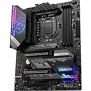 MSI MPG Z590 Gaming Carbon WiFi Gaming Motherboard (ATX, 11th/10th Gen Intel Core, LGA 1200 Socket, DDR4, PCIe 4, CFX, M.2 Slots, USB 3.2 Gen 2, Wi-Fi 6E, DP/HDMI, Mystic Light RGB)