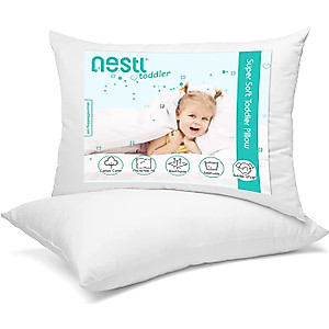 Nestl Kids Toddler Pillow - Baby Pillows for Sleeping - Small Pillow Set of 2 - Down Alternative 100% Cotton Pillow with Polyester Fiber Filling - Soft Pillow for Kids 13 x 18 Inches