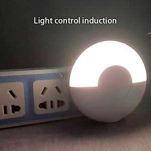 Nightlight,Photosensitive Sensor, White Light, 0.6W, 220V, Suitable for Infants, Children, Children's Rooms, Corridors and Other Scenes (1 Pack)