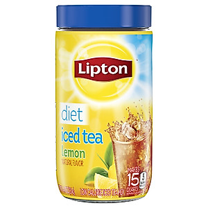 Lipton Diet Iced Tea Mix, Lemon, Makes 15 Quarts (Pack of 2)