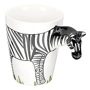Ceramic Drinking Mugs Ceramic Coffee Mugs Porcelain Coffee Water Cup 3D Zebra Animal Tea Mug Milk Cup Juice Drinking Cup Espresso Cups for Home Office Hotel Ceramic Coffee Cup