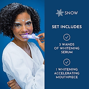 SNOW Advanced Wireless Teeth Whitening Kit - Limited Edition Wireless Teeth Whitening Kit - Portable LED Light Teeth Whitener with Gel Teeth Whitening Pens - 3 Pack, White