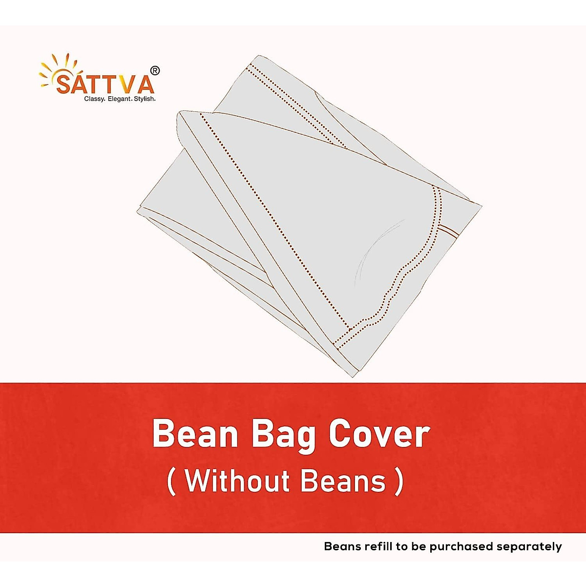 SATTVA 3.5Ft Faux Leather Gaming Bean Bag Chair for Adults - Big Bean Bag Covers Only (No Filling), Love Sack Bean Bag, Ultra Soft Zipper, for Dorm & Family Room_Black & Royal Blue