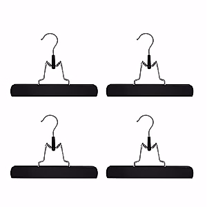 High-Grade Wooden Slack Hangers for Hair Extensions Carrier Holder,Wood Pants Hangers with 360° Swivel Hook, Non Slip Wood Skirt Hangers