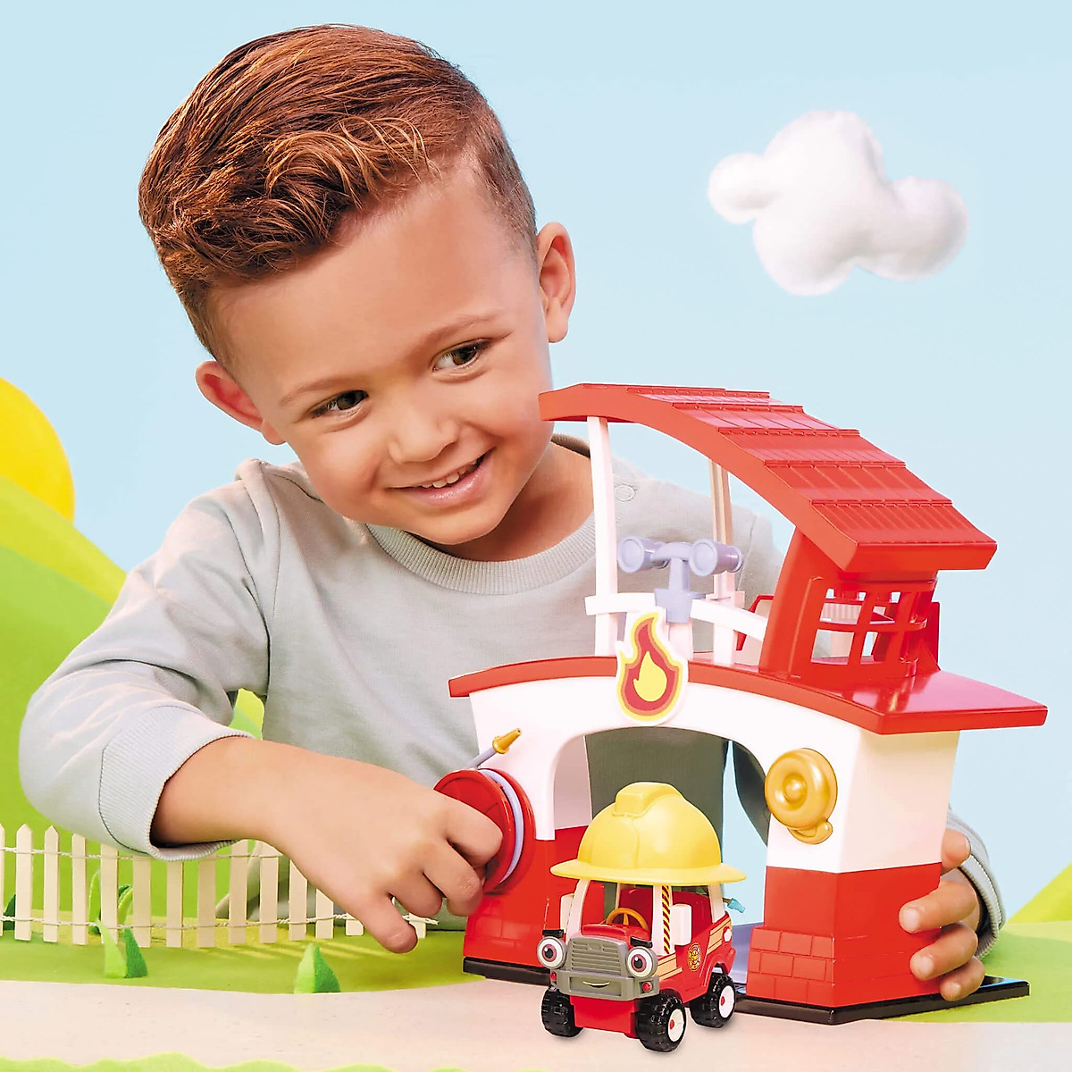 Little Tikes Let’s Go Cozy Coupe Fire Station Playset with Fire Truck Mini Push and Play Vehicle for Tabletop or Floor Push Play Car Fun for Toddlers, Boys, Girls 3+ Years