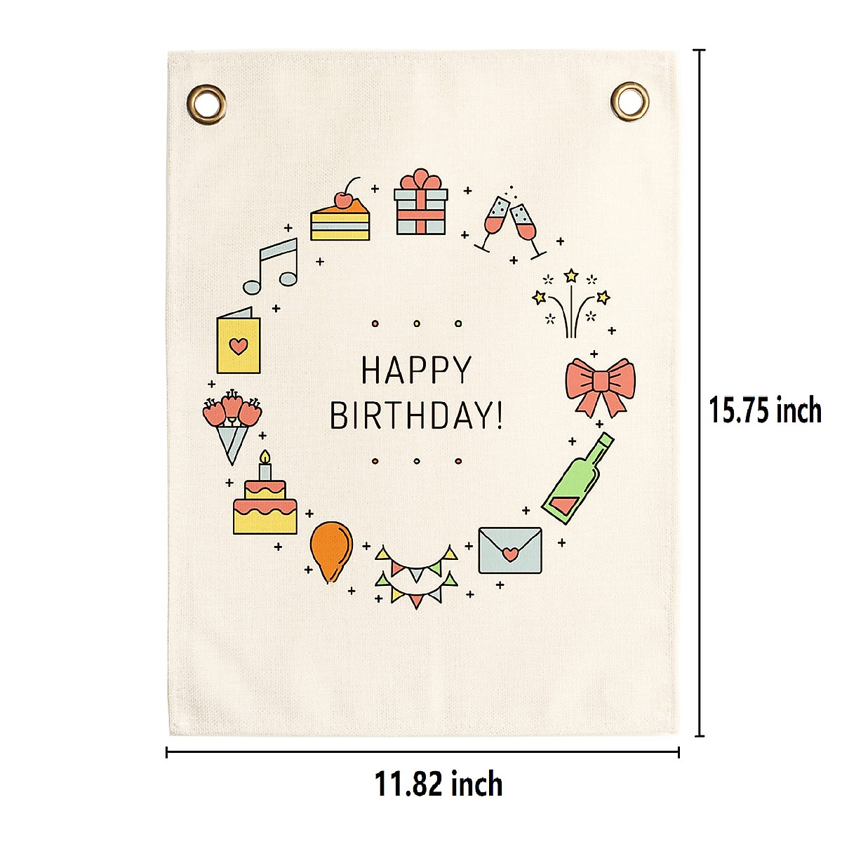 2Pcs Blank Printing Wall Banner, cotton-linen Hanging Flags, Wall Sign Decor for Bedroom, Baby Nursery and Playroom.（beige）