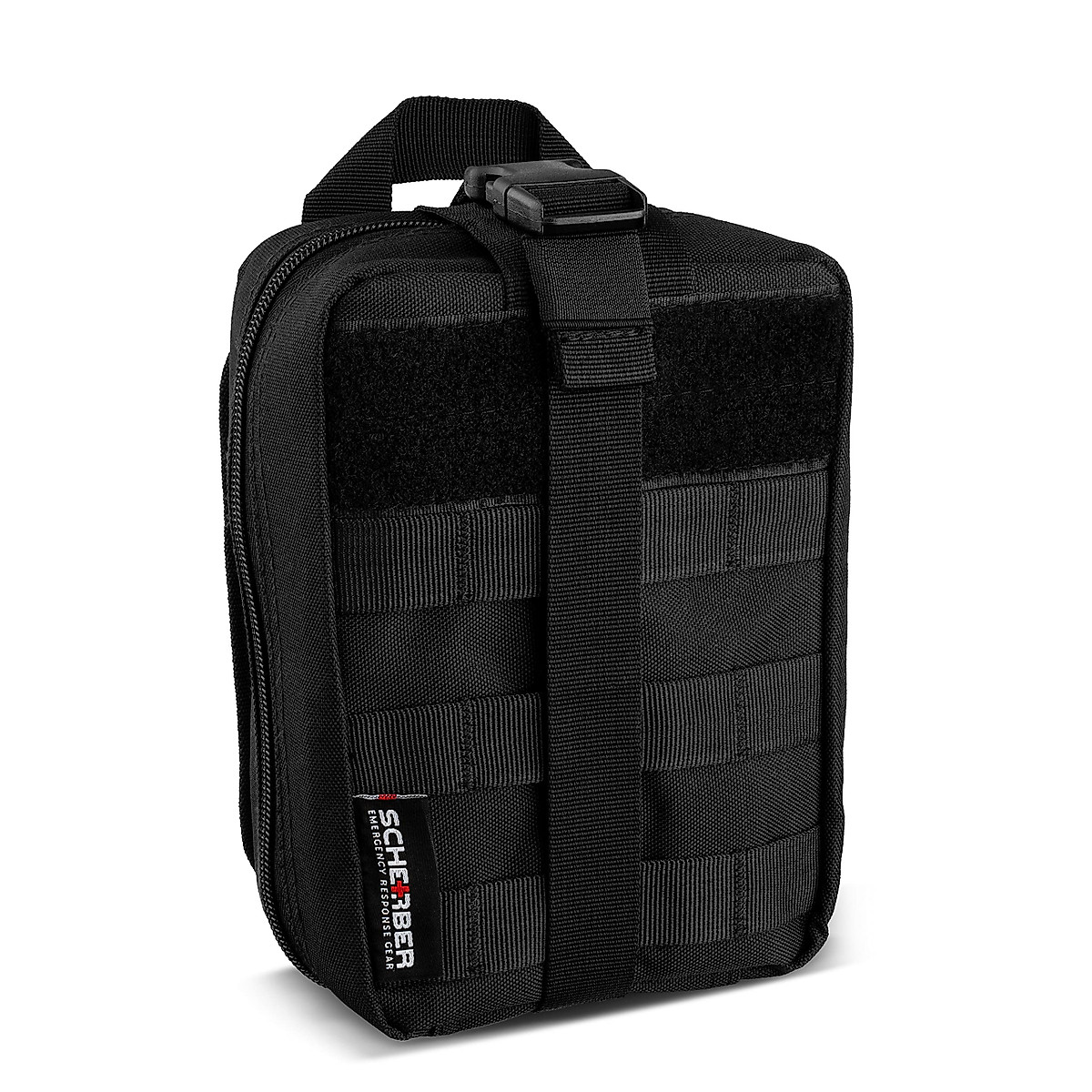 Scherber Premium IFAK Kit Trauma Pack | HSA/FSA Approved | Fully Stocked MOLLE Pouch w/CAT Tourniquet, HyFin Chest Seal, & Israeli Bandage | Trauma Kit for Gunshot, Bleeding, Major Wound Care (Black)