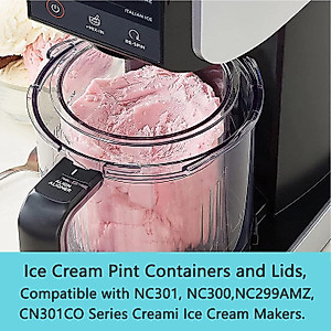Ice Cream Pints Cup,Creami Pint Containers with Lids for Ninja Cream Pints,Creami Pints Kitchen Accessories,for NC301 NC300 NC299AMZ Series Ice Cream Maker,Dishwasher Safe