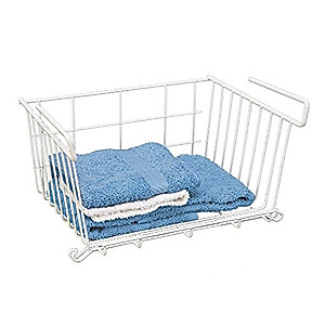 YBM HOME Under Shelf Storage Basket, 12-inch, White #1184