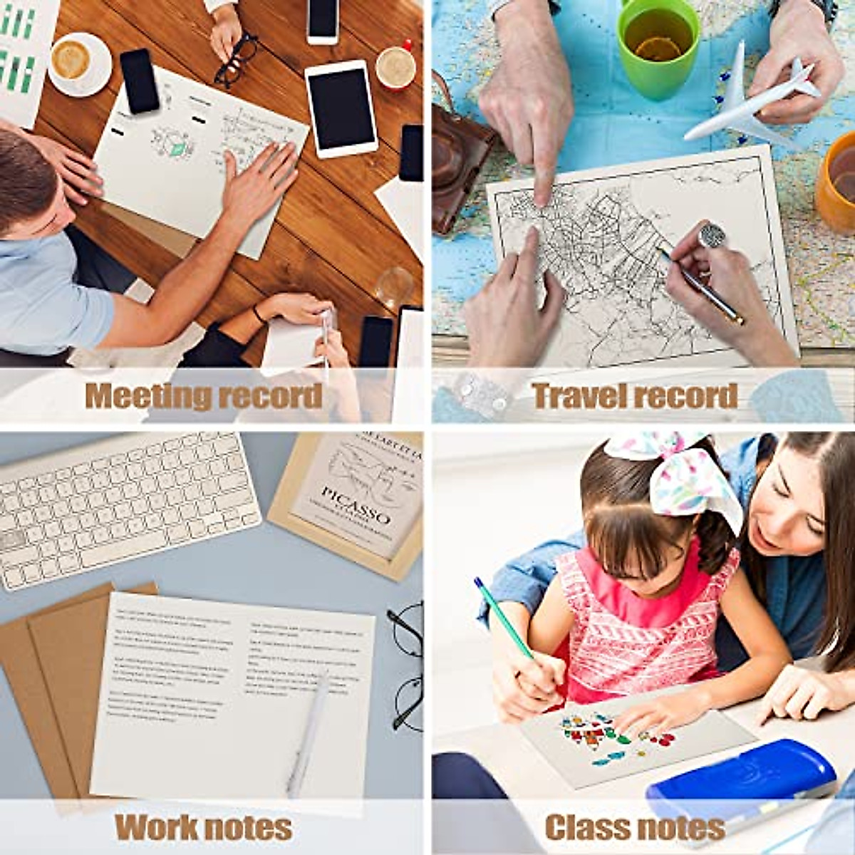 EOOUT Kraft Notebooks, Blank Page Journals in Bulk, 16pcs A5, 8.3 X 5.5 Inches, 60 Pages, 80gsm, Travel Journal Set, for Art Camp, Travelers, Students and Office Supplies Sketchbooks Bulk for Kids