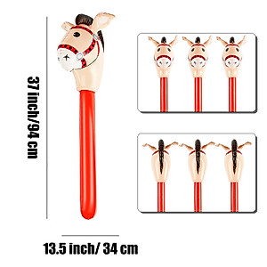 3 Pieces Inflatable Stick Horse Inflatable Horsehead Stick for Theme Party Decoration, 37 Inches