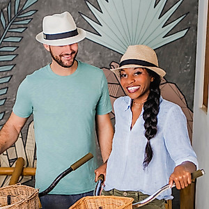 CARKELLA by Wallaroo Unisex Del Mar Trilby Fedora – Short Brim, Packable Design and Adjustable Sizing – Classic and Stylish Sun-Smart Hat for Casual Everyday Wear (Medium/Large, Beige)