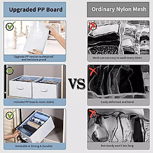 2 Pack Drawer Organizers for Clothing , Clothes Organizer w/ Underwear Organizer , Clothes Organizer for Folded Clothes w/ Space Saving Hangers , Non-Woven Clothing Organizer, Drawer Organizer Clothes