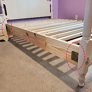 Lonwin 4PCS Wood Bed Rail Hook Plates for Wooden Headboard Footboard Frame Bracket Heavy Duty Universal Hardware Claw Hook Plate