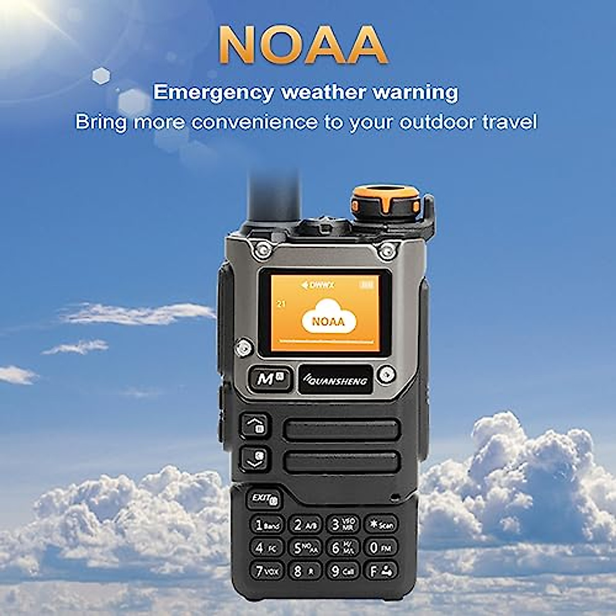 Quansheng UV-K6 UV-K5(8) Walkie Talkie 5W Airband Radio Type C Charge UHF VHF DTMF FM Dual Band Two Way Radio with NOAA Weather Alarm Function
