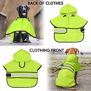 Candofly Dog Raincoat Hooded Poncho - Adjustable Waterproof Dog Rain Jacket Lightweight Reflective Dog Rain Coat Pet Slicker for Small Medium Large Dogs (Small, Green)