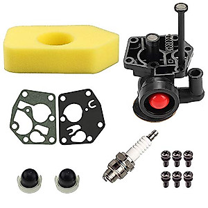 795477 Carburetor + 494406 Fuel Tank + 698369 Air Filter Kit Compatible with Briggs and Stratton 498809 498809A 795469 794147 699660 794161 498811 Engine Carburetor by LIYYOO