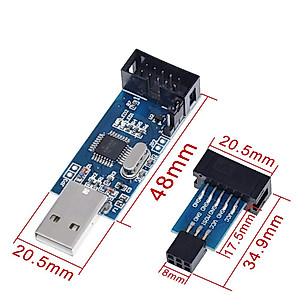 USBasp Programmer Downloader Bootloader Flashing Kit for 51 AVR USB ISP ASP Microcontroller Compatible with Ender 3 Pro cr10 CR-10 3D Printer