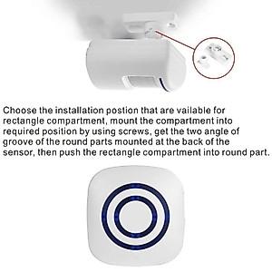 Wireless Home Security Driveway Alarm,Motion Sensor Alert Outdoor Chime Kit with 1 Plug-in Receiver and 2 PIR Motion Sensor Detector Alert for Business Home Office Shop, LED Indicators