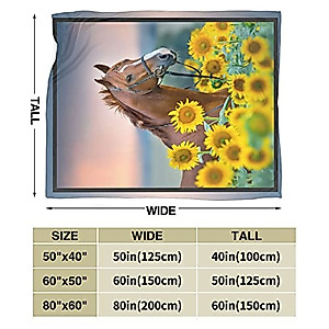 Horse Blankets 60"X50" Ultra-Soft Flannel Throw Blanket Plush Cozy Throws for Sofa Bed Micro Fleece Blanket for Adults Kids