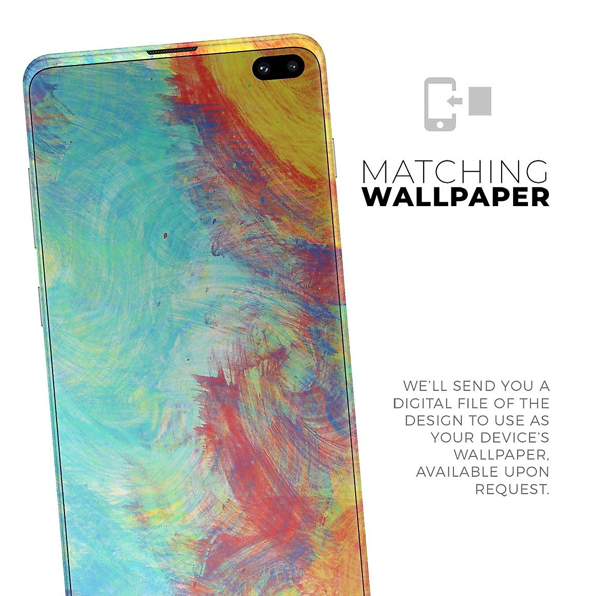 DesignSkinz Vibrant Colored Messy Painted Canvas Protective Vinyl Decal Wrap Skin Cover Compatible with The Samsung Galaxy S20 (Screen Trim & Back Glass Skin)