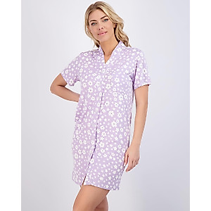 3-Pack: Womens Women Nightgowns Nightdress Dress Pijamas de mujer Short Sleeve Full Button Down Nightshirt Soft Nightgown Moo Moos Gowns Sleepwear Pajama Gown Adult Pajamas PJs Sleeping - Set 6, L