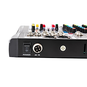 8 Channel DJ Digital Audio Mixer Live Studio Audio Sound Mixer Console Professional Sound Mixing Console for Home KTV Conferences Bars Stage Performances