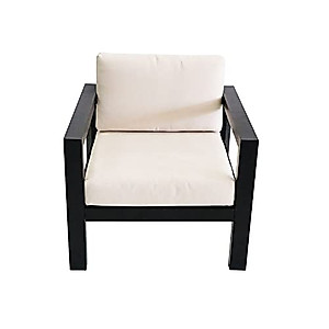 Quality Outdoor Living Monterey 4-Piece Outdoor Deep Seating Conversation Set, Black