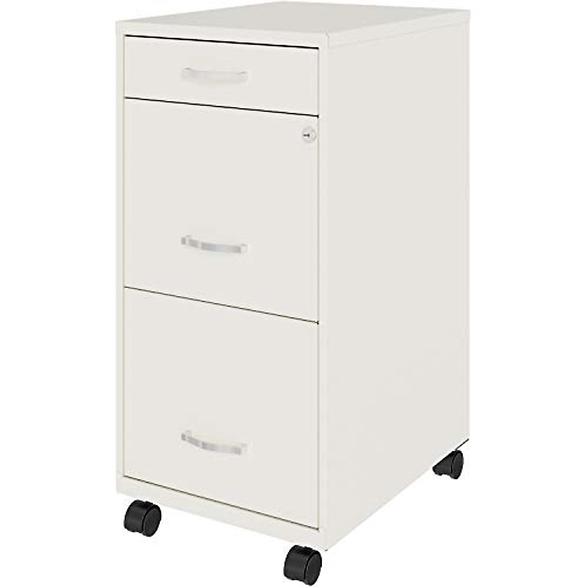 Lorell SOHO Box Mobile File Cabinet, 26.5 x 14.3 x 18 in, White