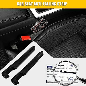 Uisky AA Car Seat Gap Filler 2 Pack, in Between Car Seat Catcher Black Car Accessories Interior Seat Gap Fillers with Seat Belt Holes car Gap Strip Stop Cellphone Wallet Keys Coins from Dropping