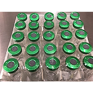 25pk 10ml Sterile Clear Injection Vial Green Aluminum Seals