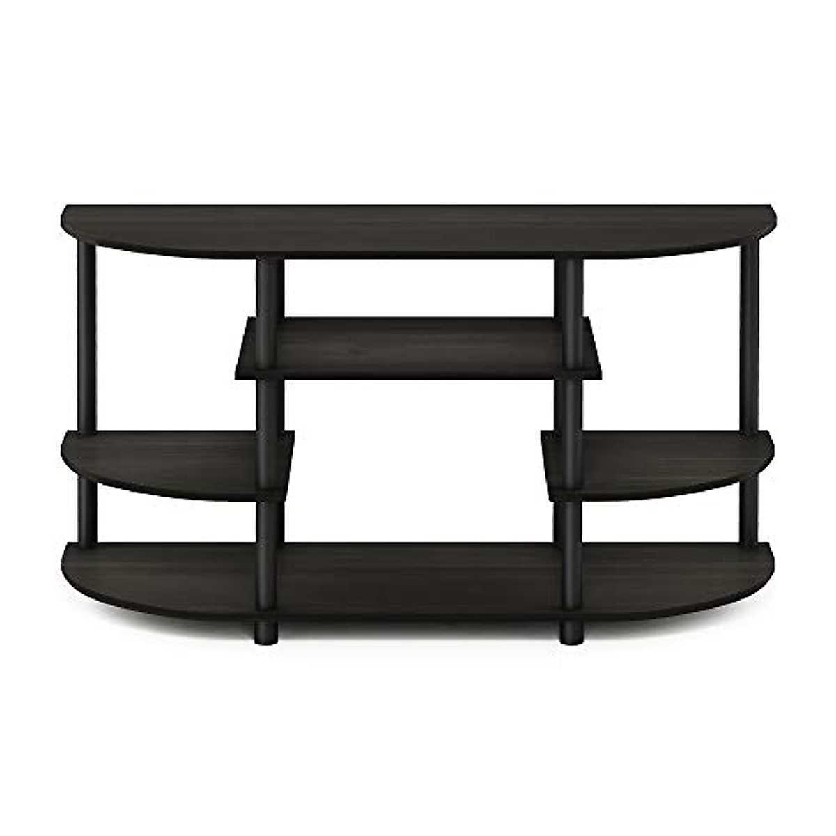 Furinno JAYA Simple Design Corner TV Stand, Espresso/Black
