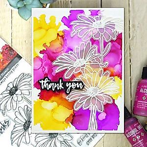 Lottoy Cute Chamomile Silicone Clear Stamp and Die Sets for Card Making, DIY Embossing Photo Album Decorative Craft