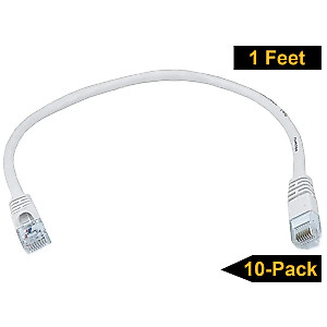 iMBAPrice 15 ' Cat5e Network Ethernet Patch Cable, 10 Pack, White (IMBA-CAT5-15WT-10PK)