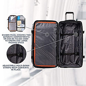 Travelpro Bold Drop Bottom Wheeled Rolling Duffel Bag, Grey/Black, 30-Inch