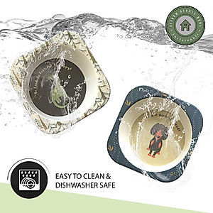 BeeBon Beauty Home Bamboo Bowls for Kids, Super Cute - Easy to Clean - Eco Friendly Kids Bowls, Non Toxic - BPA Free - Dishwasher Safe Bamboo Bowl, Perfect Size Toddler Bowls, 14 Oz, 4 Pack