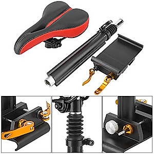 Xinwoer Bike Seat Cover Durable Adjustable Electric Scooter Seat Saddle for Xiaomi M365 Scooter Black Red,Colorfast and Anti-Rust