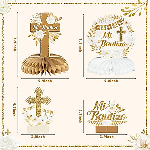 FFyhiinski Floral Mi Bautizo Honeycomb - 12P Christmas Cross Baptism Random Party Centerpiece Sage Glitter God White Religious Decor God Bless Confirmation Photo Props Girls Boys Birthday Baby Shower