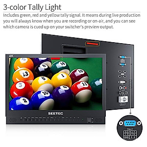 SEETEC P133-9HSD 13.3 Inch 4K HMDI Broadcast Monitor Professional LCD Director Studio Production Monitoring IPS Screen Aluminum Design