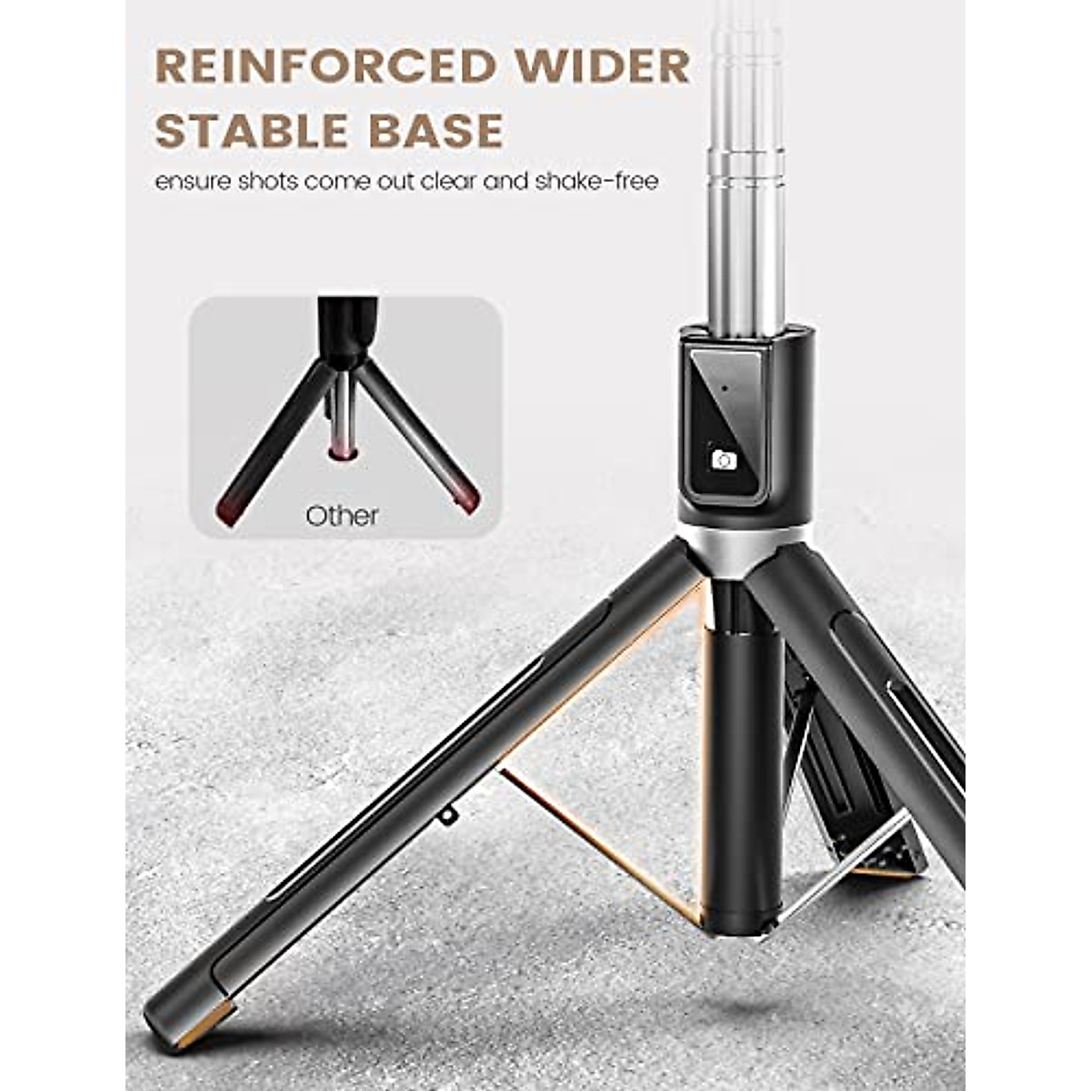 ANXRE Selfie Stick Phone Tripod with Remote, 50 inch Portable 5 in 1 Selfie Stick Phone Tripod, Wireless Selfie Stick Tripod for Cell Phone Compatible with iPhone 15/14/13 Pro Max Gopro Android