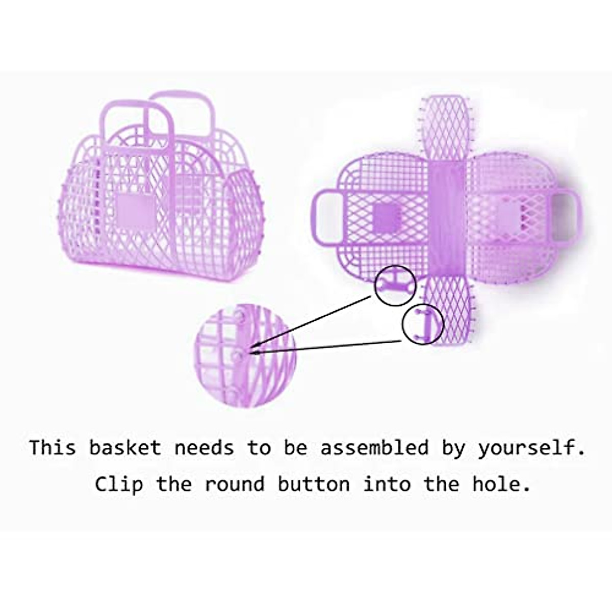 80's Retro Style Jelly Purse Retro Jelly Beach Bag Summer Child Bag Plastic Storage Basket Kids Baby Wedding Flower Girl Bachelorette Favors Boo Bags (021Lilac)
