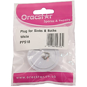 1 3/4" White Sink Bath Plug