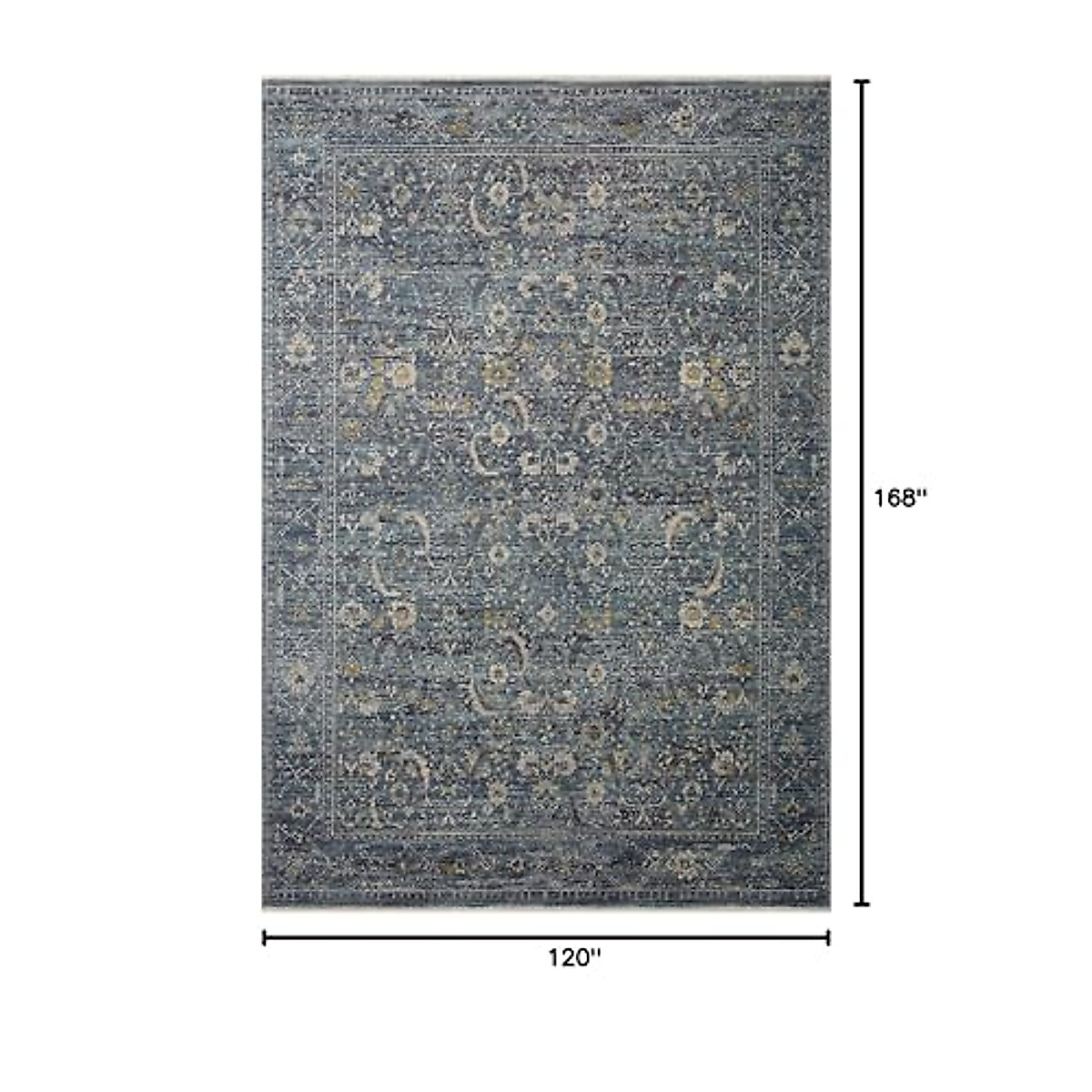 Loloi Jean Stoffer x Bradbury Collection, Ocean & Gold, 10'-0" x 14'-0" Area Rug – Modern & Traditional Area Rugs for Living Room Bedroom Entryway & Hallway No Shed High Traffic Area Decor Rug