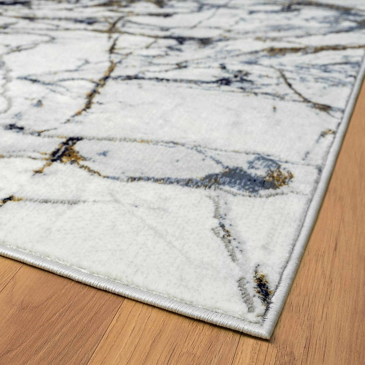 LUXE WEAVERS Marble Effect Abstract Blue 6x9 Area Rug
