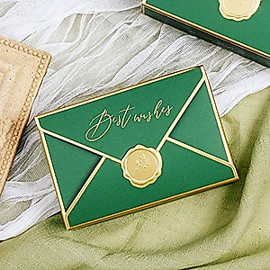 POTTIIS 20Pcs Candy Box Cookie Gift Boxes，Romantic Wedding Favors Cute Chocolate Box for Wedding Bridal Birthday Party Supplies - Green…