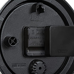 La Crosse Clock 433-3020 8-inch Indoor/Outdoor Sage Green Quartz Wall Clock with Temperature