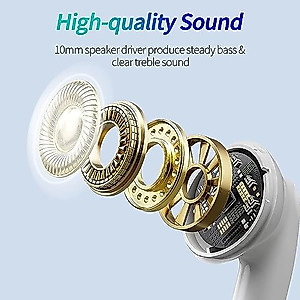 Wireless Earbuds, 30Hrs Playtime Bluetooth Earbuds Built in Noise Cancellation Mic with Charging Case, Headphones with Stereo Sound, IP67 Waterproof Ear Buds Touch Control Smart Pop-up Auto Pairing